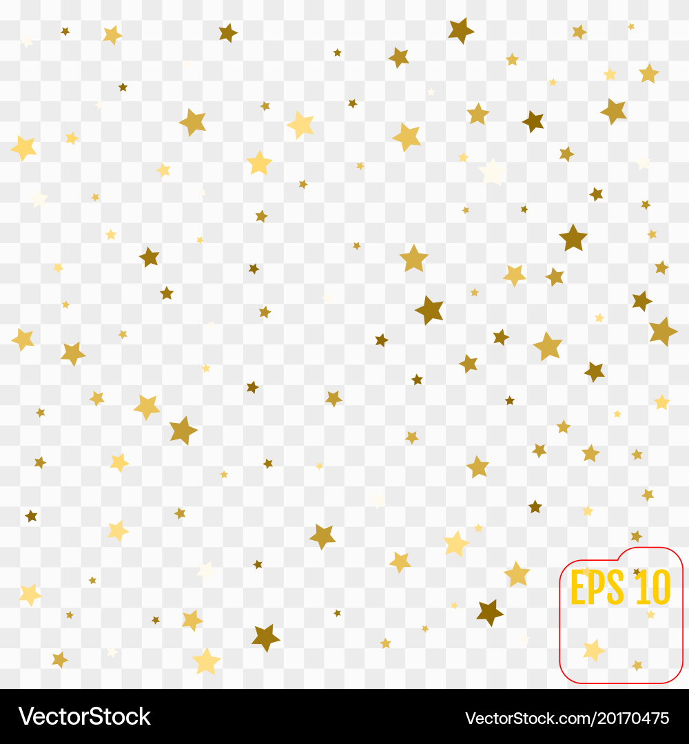 Star pattern transparent background gold gift Vector Image