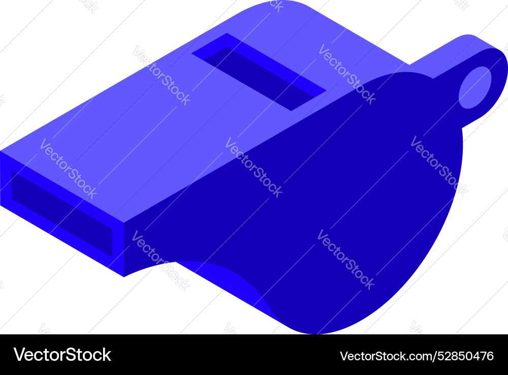 Blue whistle blowing isometric object projecting Vector Image