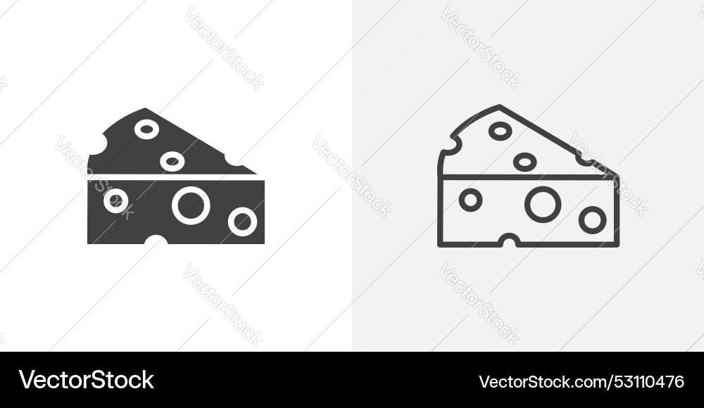 Cheese thin line icon set Royalty Free Vector Image