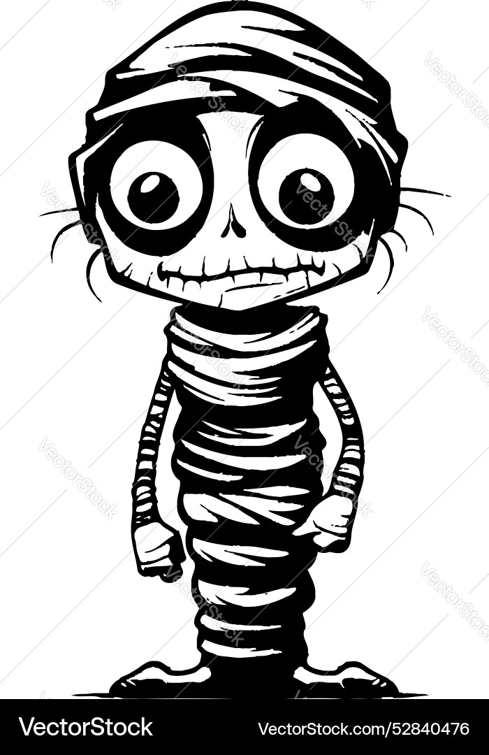 Classic cuddle cadaver cute mummy emblem vintage Vector Image