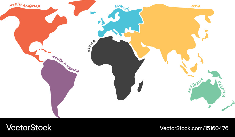 Colorful World Map Royalty Free Vector Image - VectorStock