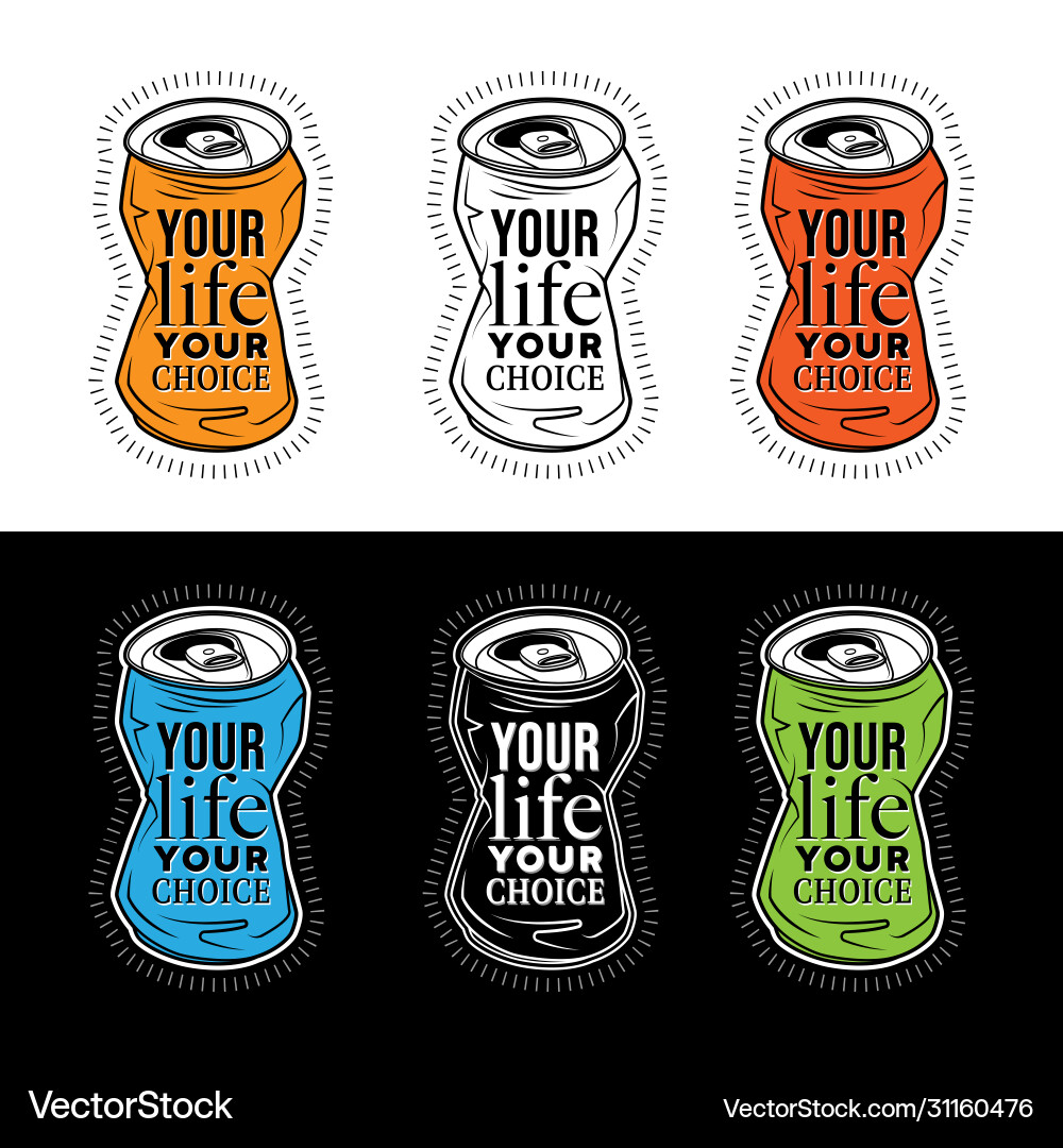 Crumpled can emblem Royalty Free Vector Image - VectorStock