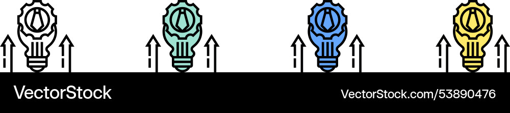 Development icon outline green blue and yellow Vector Image