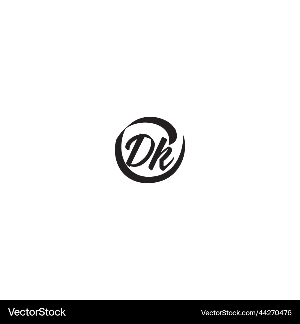 Dk brush style logo initial concept with high Vector Image