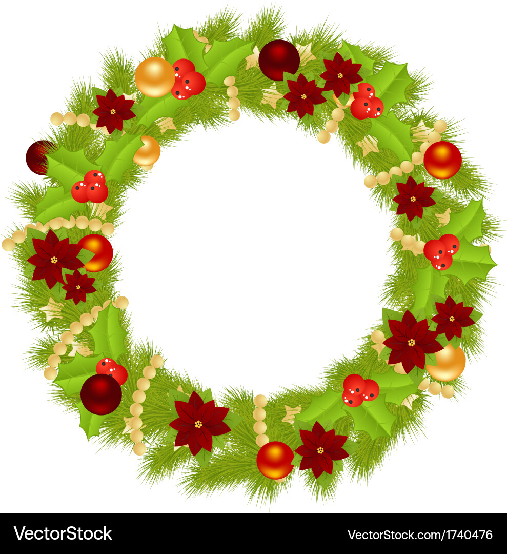 Fir wreath 2311 Royalty Free Vector Image - VectorStock