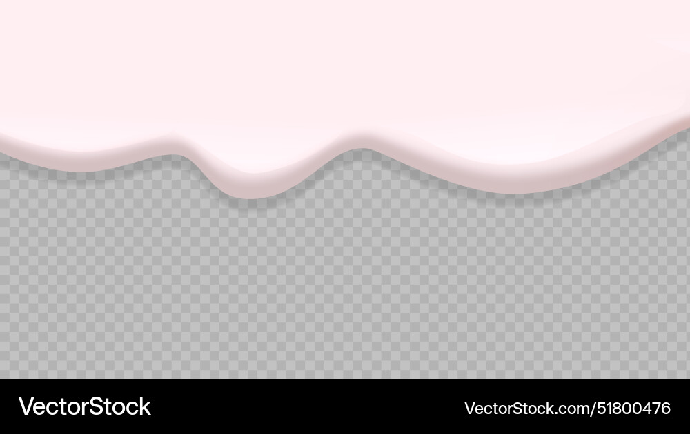 Flowing cream texture isolated on transparent Vector Image