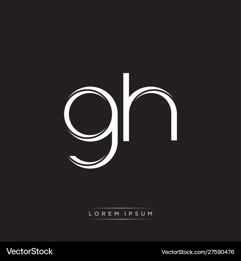 Gh initial letter split lowercase logo modern Vector Image
