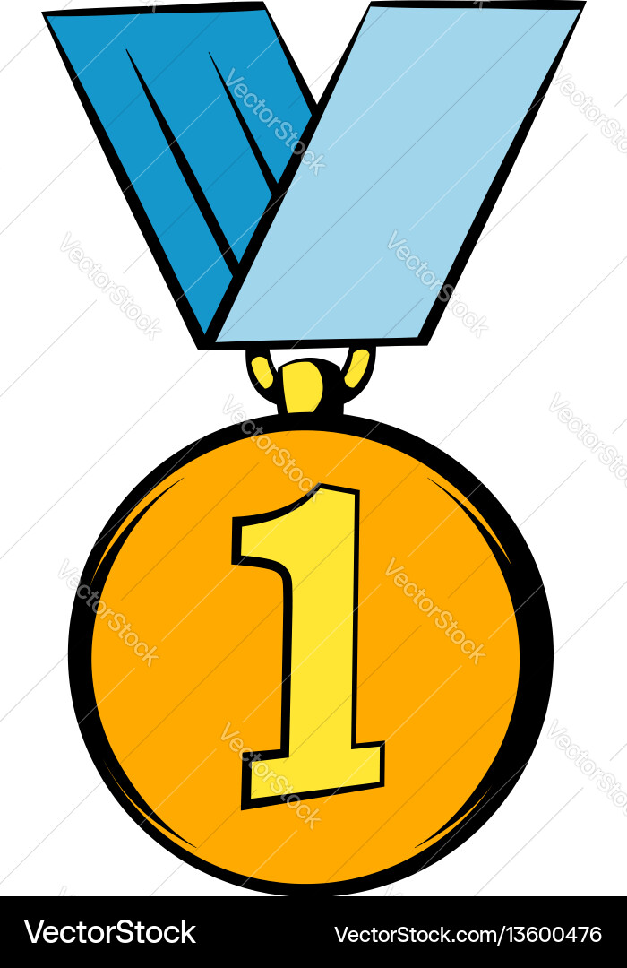 Gold medal icon cartoon Royalty Free Vector Image