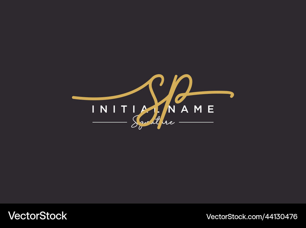 Initial sp signature logo template hand drawn Vector Image