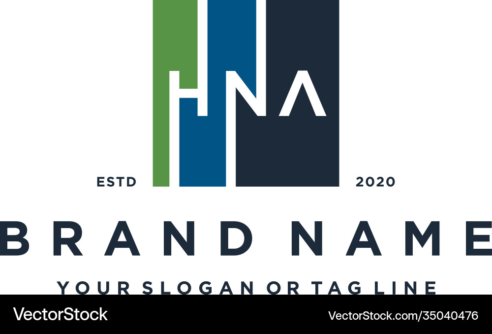 Letter hna square logo design Royalty Free Vector Image