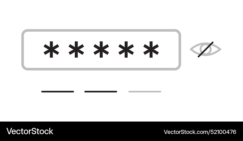 Login password weak strong account registration Vector Image