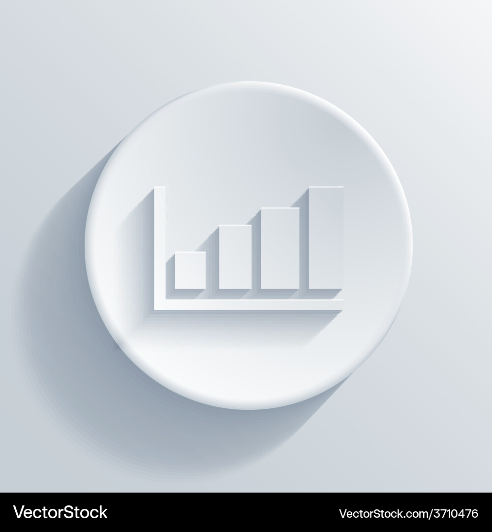 Modern Growth Chart Icon - Light Circle Royalty Free Vector