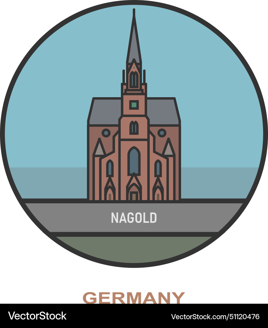 Nagold cities and towns in germany Royalty Free Vector Image