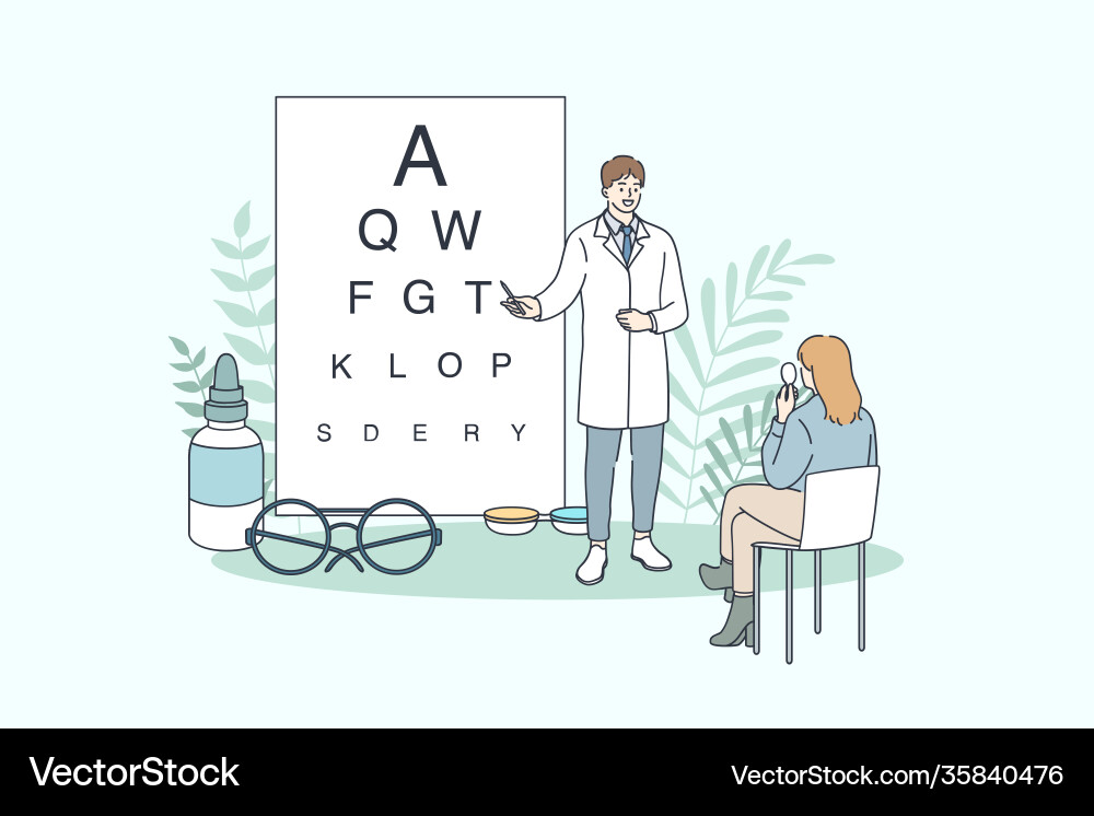Ophthalmology and ophthalmologist concept Vector Image