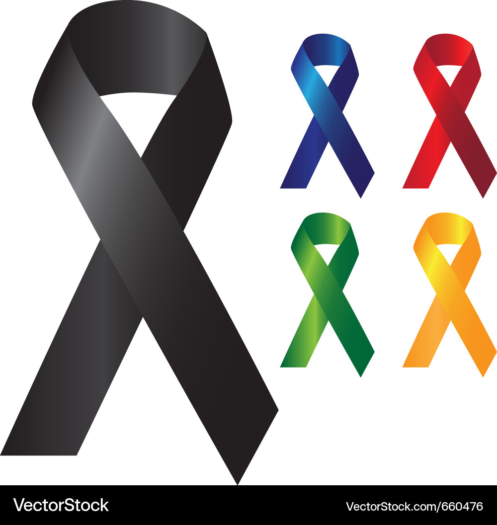 Pink Breast Cancer Ribbons Set Royalty Free Vector Image