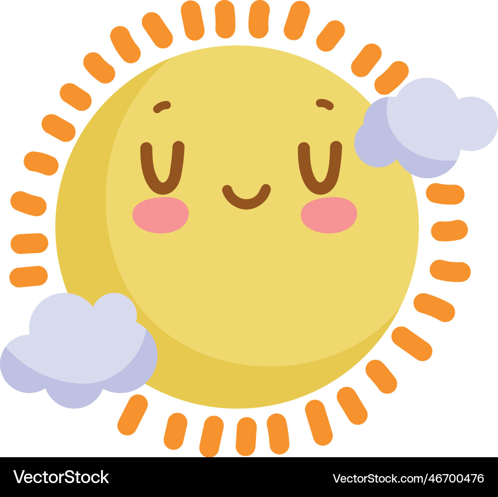 Smiling sun cartoon brings summer fun Royalty Free Vector