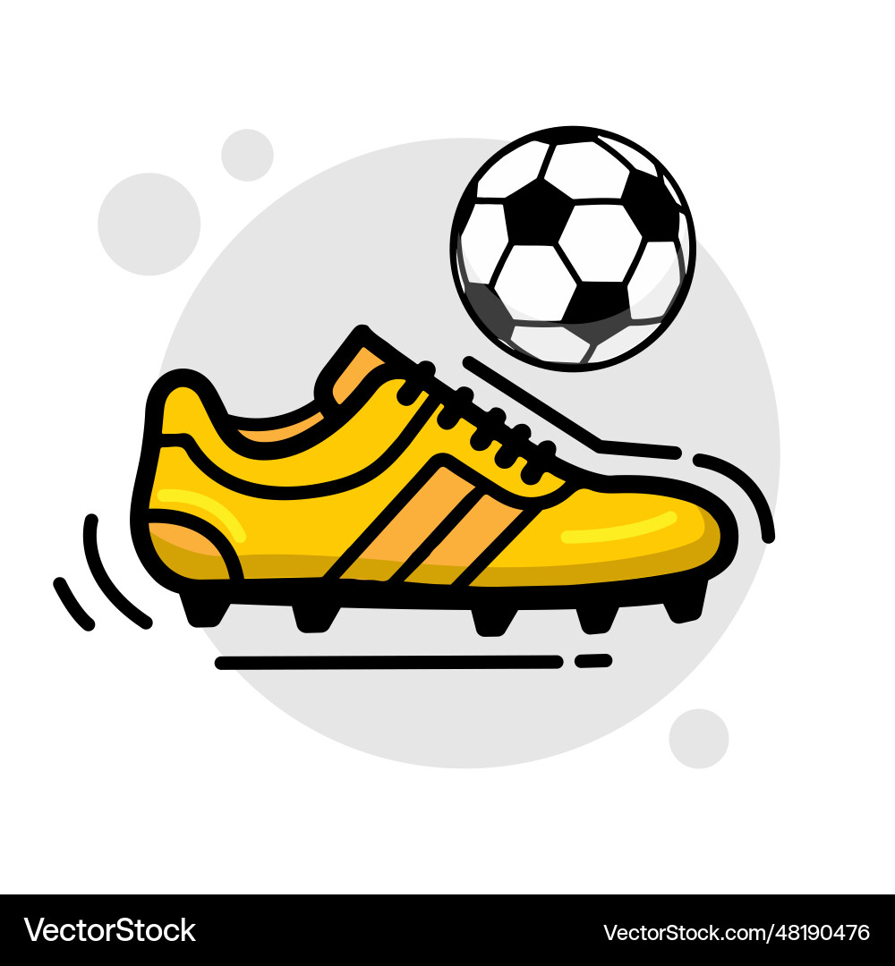 Soccer ball and boot Royalty Free Vector Image