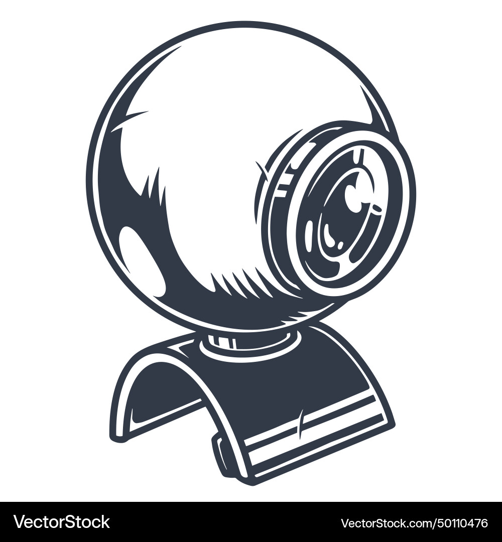 Webcam for computer logotype monochrome Royalty Free Vector