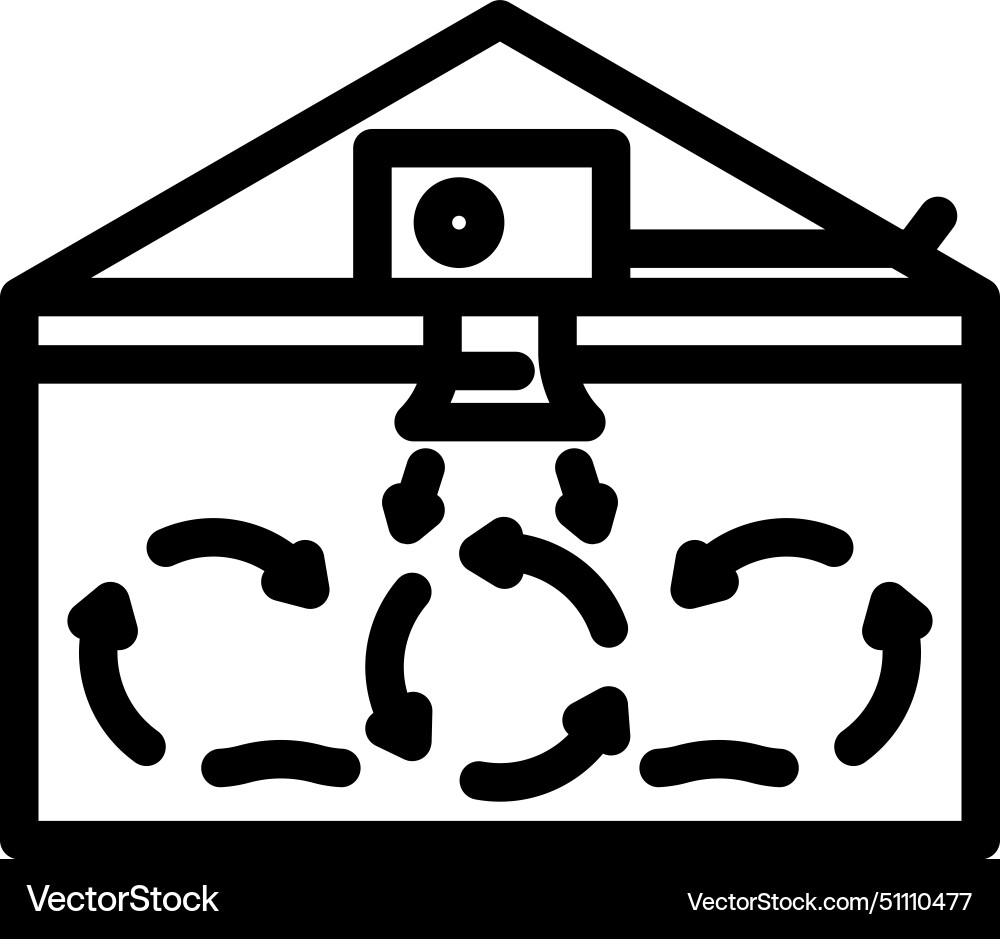 Air circulation ventilation line icon Royalty Free Vector