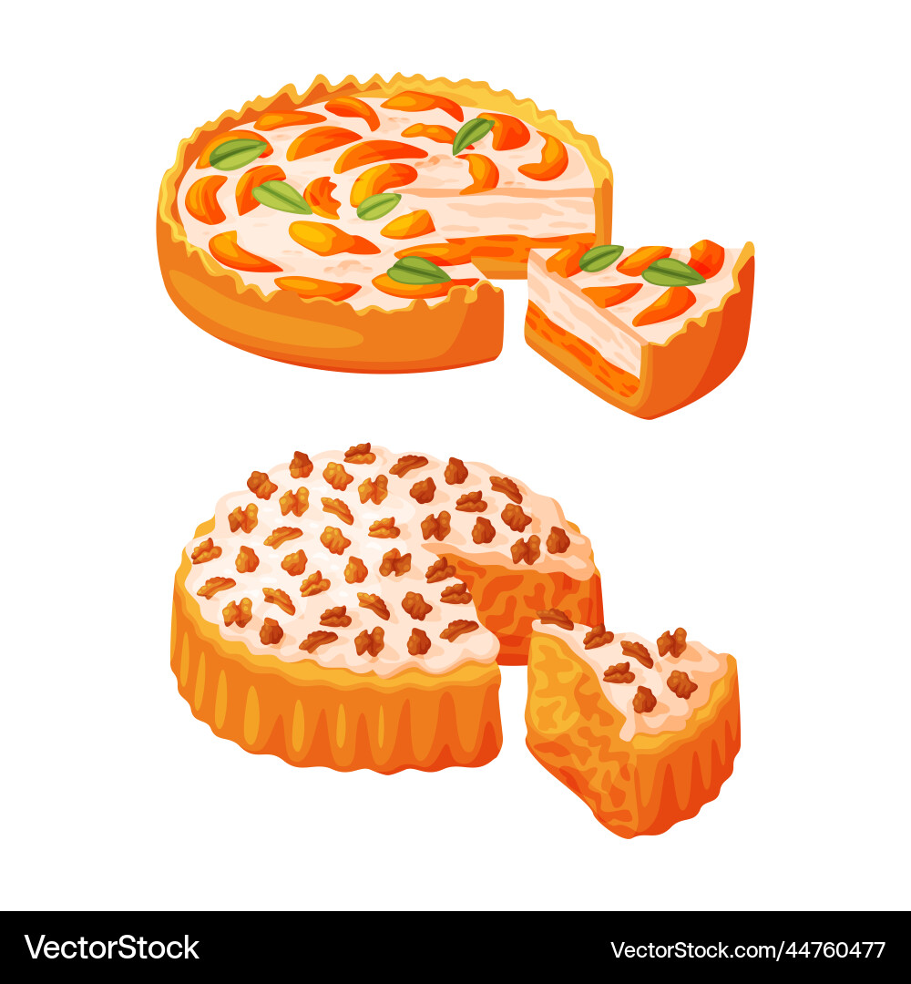 Baked pie made from pastry dough with sweet fruit Vector Image