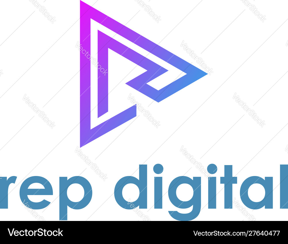 Blue modern digital play logo design Royalty Free Vector