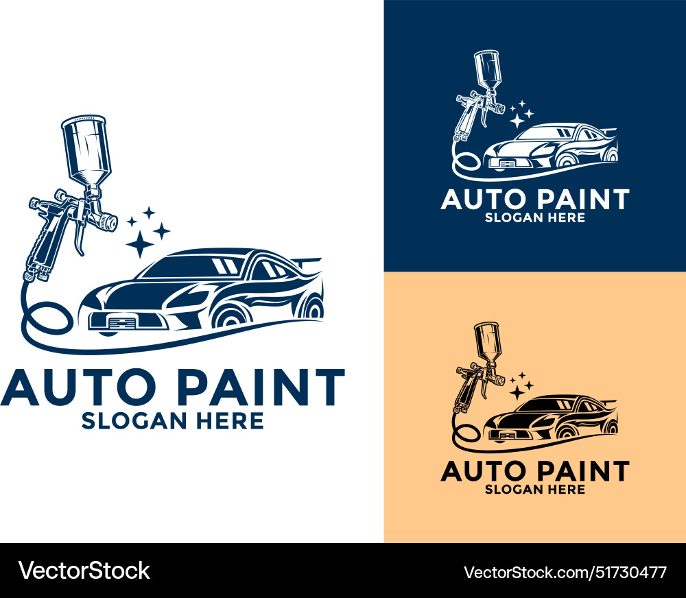 Creative auto paint logo car painting logo design Vector Image