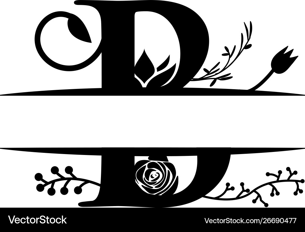 Decorative monogram split letter graphic design Vector Image