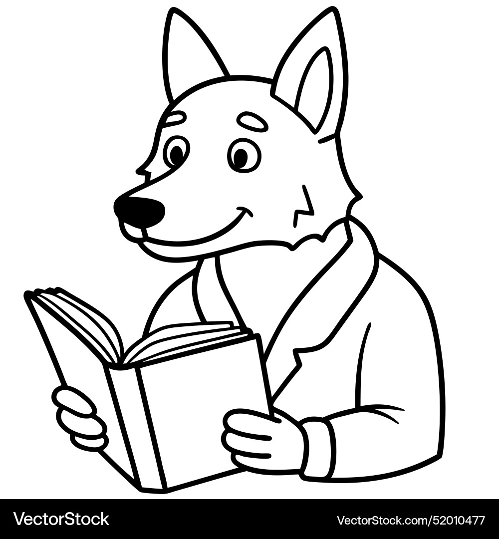 English foxhound dog reading icon Royalty Free Vector Image