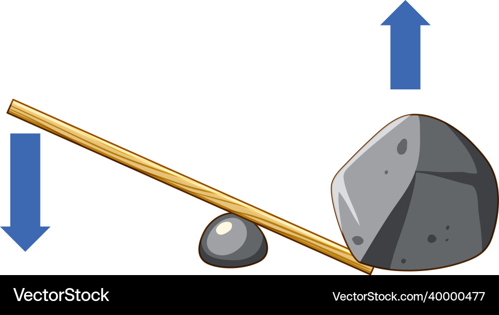Example of lever with two different size stones Vector Image