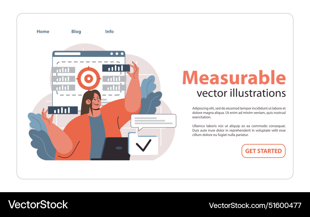 Focused professional emphasizing the measurable Vector Image