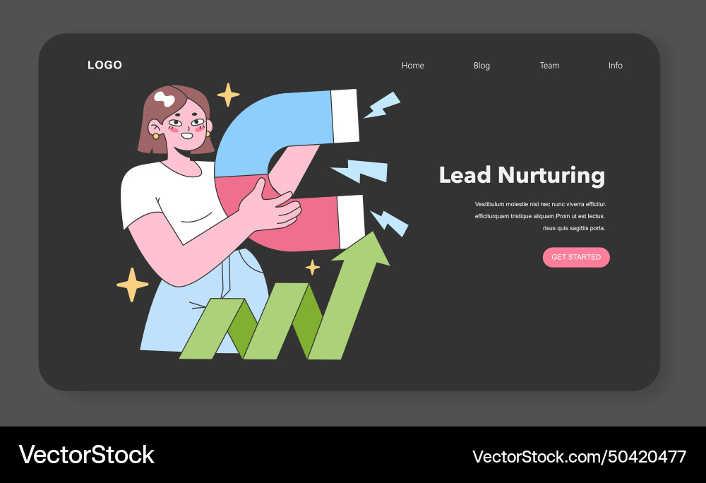 Focused woman engaging in lead nurturing flat Vector Image