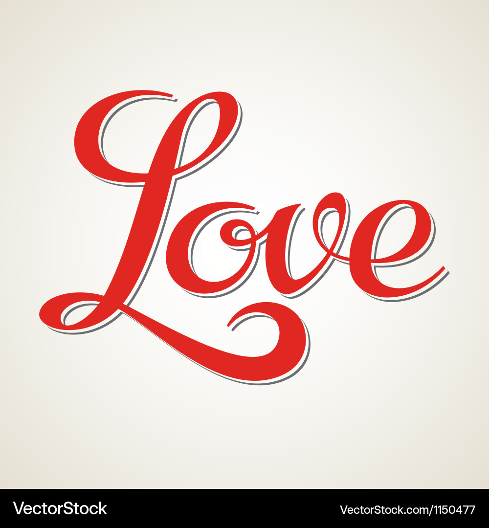Love hand lettering Royalty Free Vector Image - VectorStock