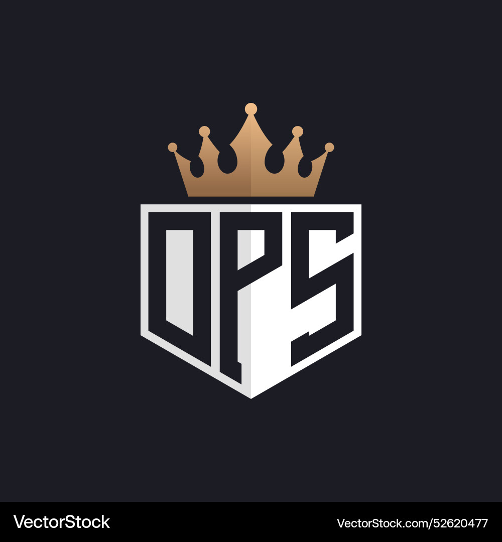 Luxury dps logo with crown elegant initials Vector Image