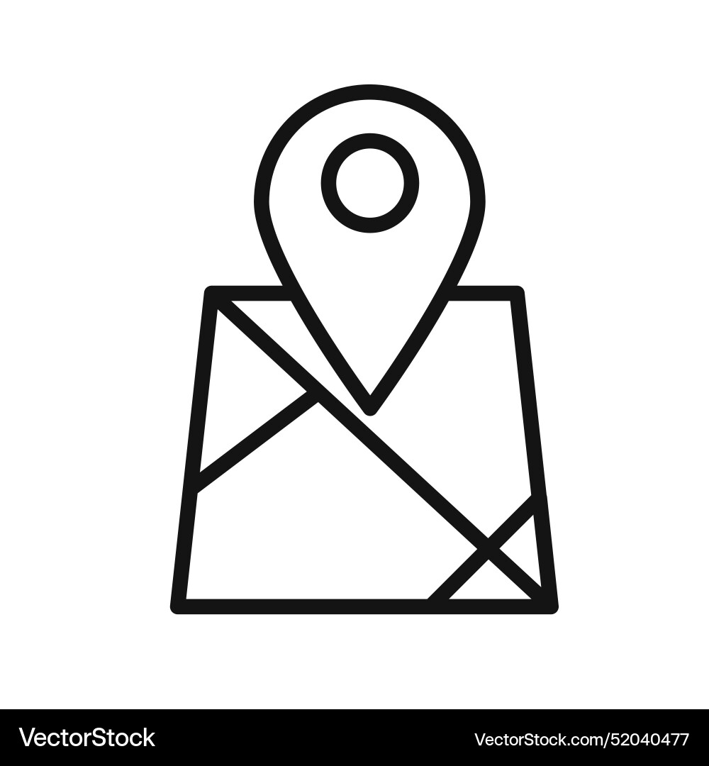Pin on a map icon black and white sign Royalty Free Vector