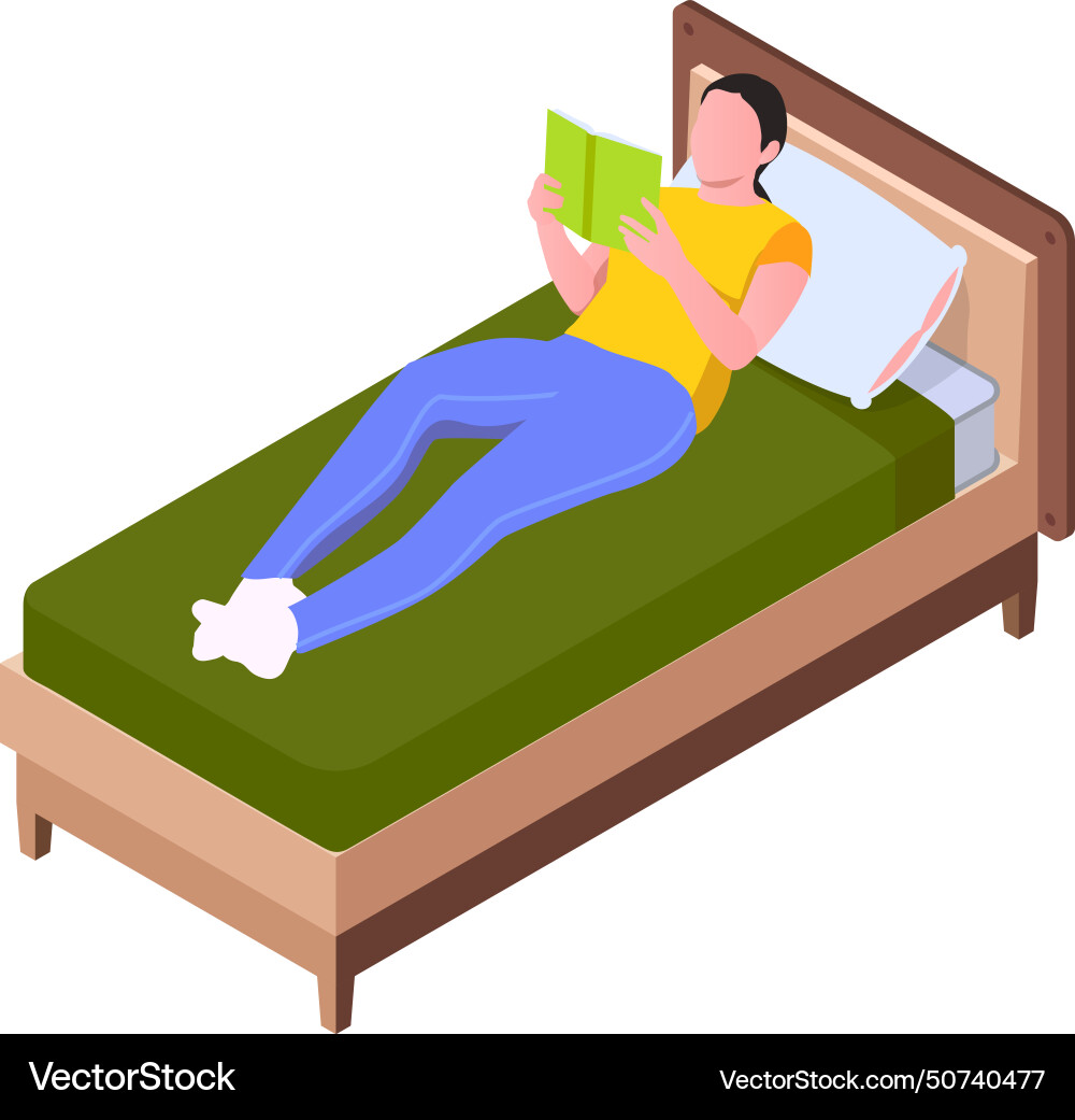 Reading isometric icon Royalty Free Vector Image