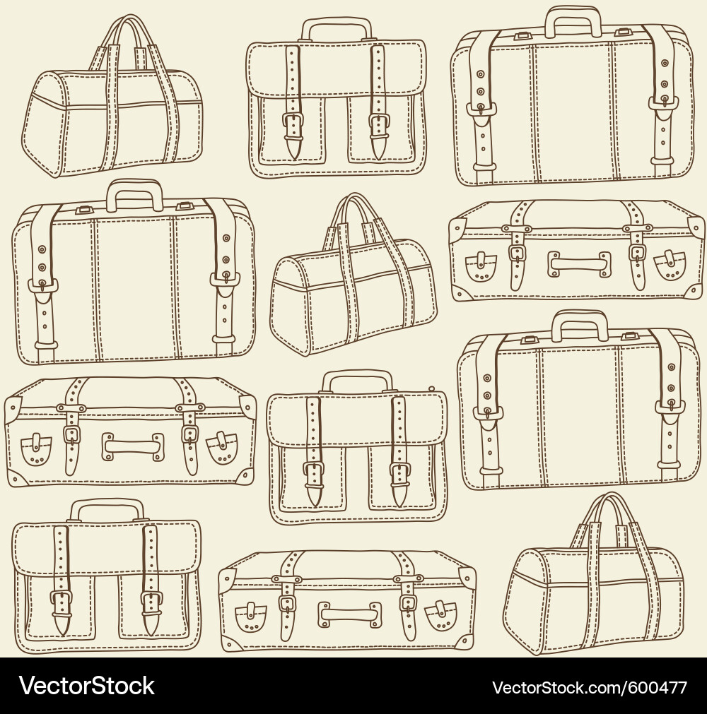 Seamless Travel Bags Pattern Royalty Free Vector Image