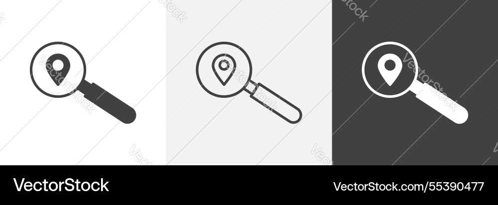 Search location icons graphics pack Royalty Free Vector