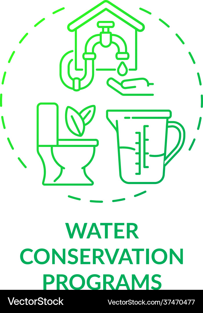 Water conservation programs concept icon Vector Image