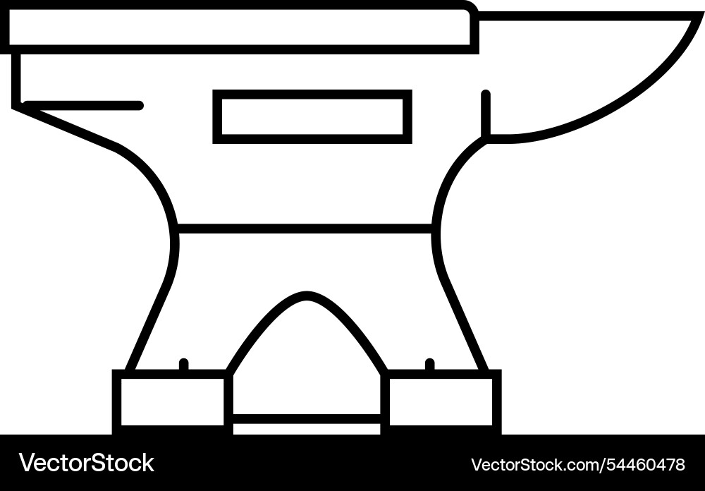 Anvil blacksmith line icon Royalty Free Vector Image