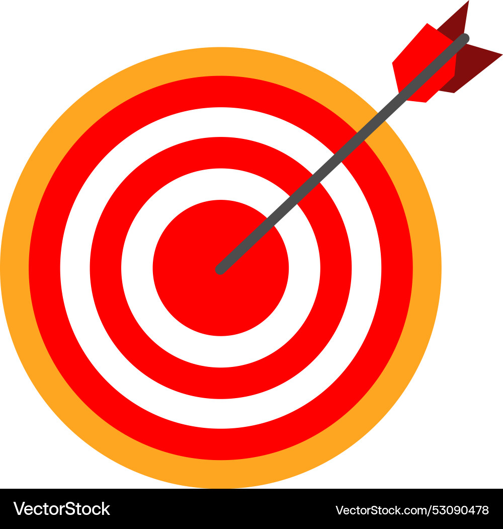 Arrow aim board bullseye icon color target Vector Image