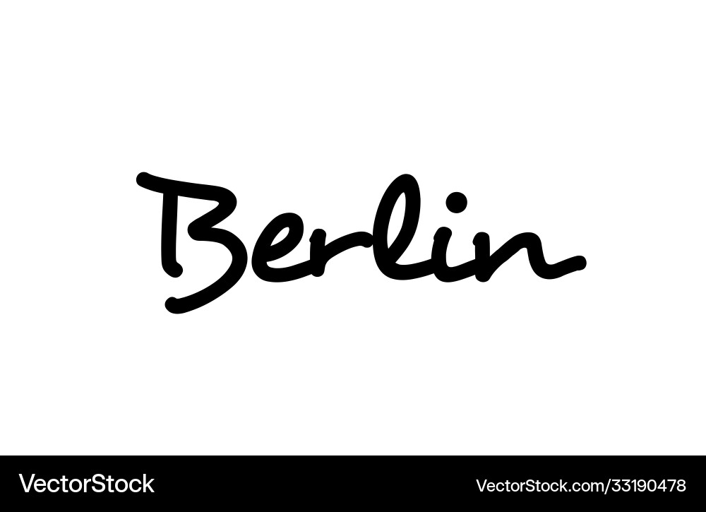 Berlin city handwritten word text hand lettering Vector Image