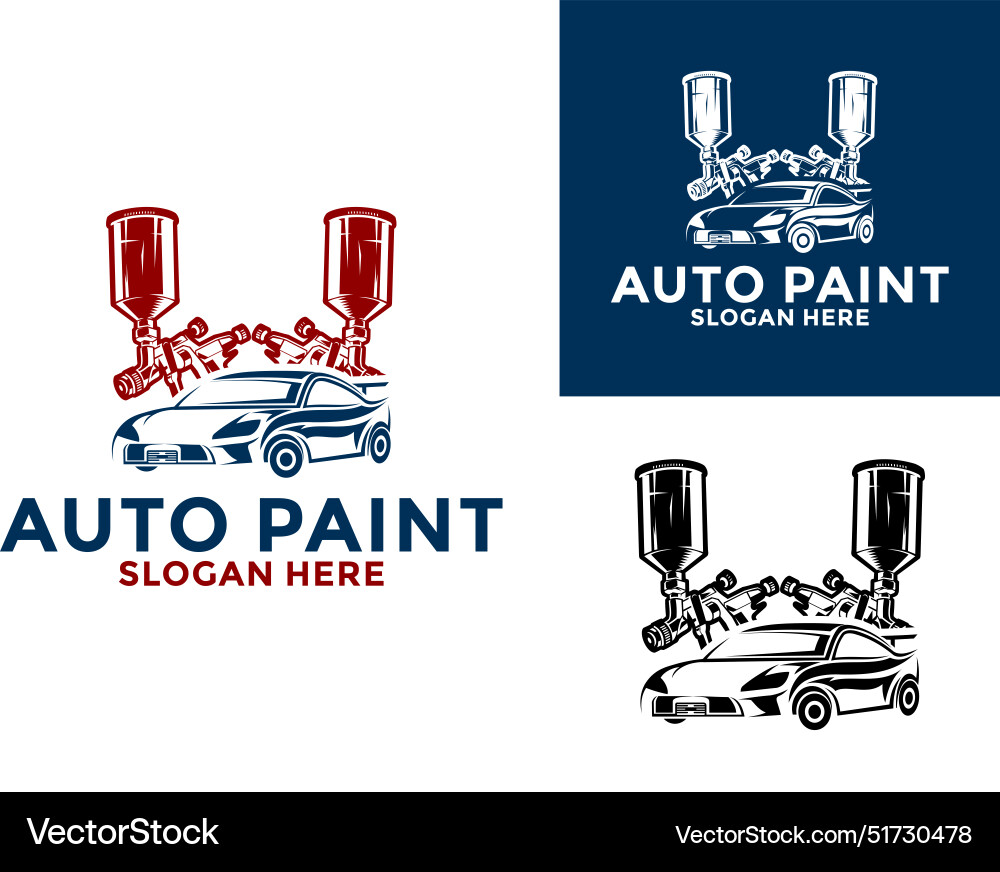 Creative auto paint logo car painting logo design Vector Image