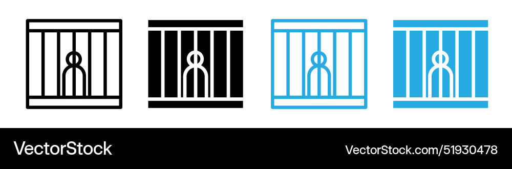 Criminal behind bars icon highlighting law Vector Image