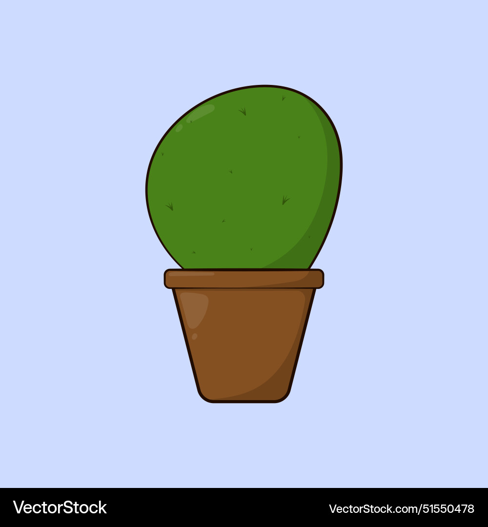 Cute cactus desk plant icon Royalty Free Vector Image