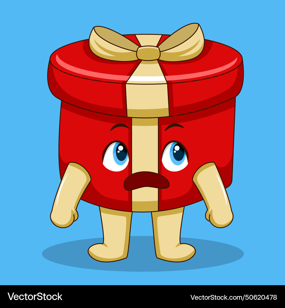 Cute gift stunned expression Royalty Free Vector Image