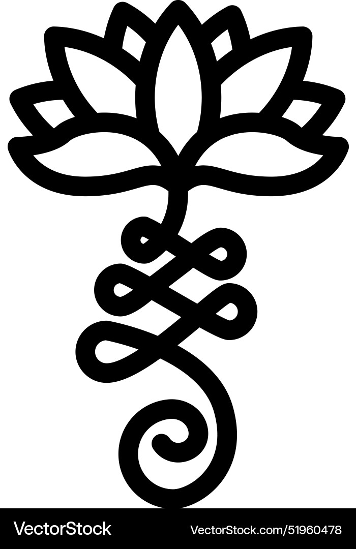 Enlightenment buddhism line icon Royalty Free Vector Image