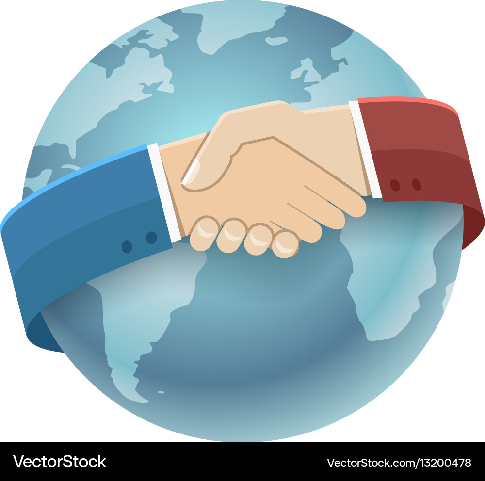 Globe world map international partnership icon Vector Image
