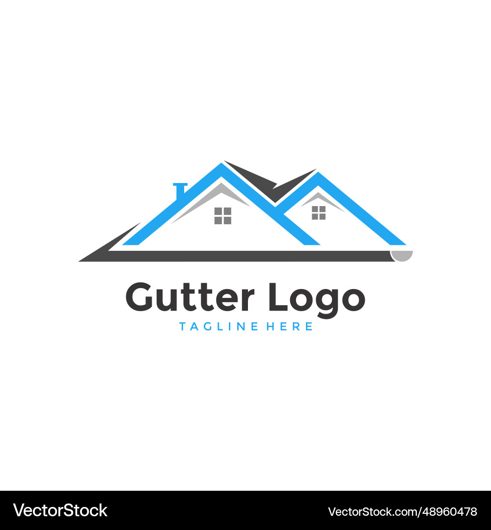 Gutter house logo design template Royalty Free Vector Image