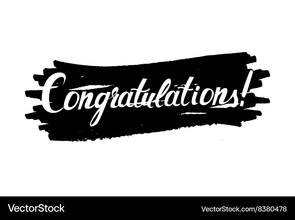 Handwritten Calligraphy - Congrats Royalty Free Vector Image