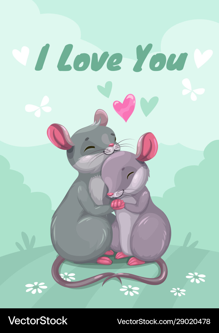 I love you mouse Royalty Free Vector Image - VectorStock